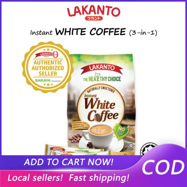 HOT SALES 】 LAKANTO LOW GI Instant WHITE COFFEE (32g x 12 Sticks ...