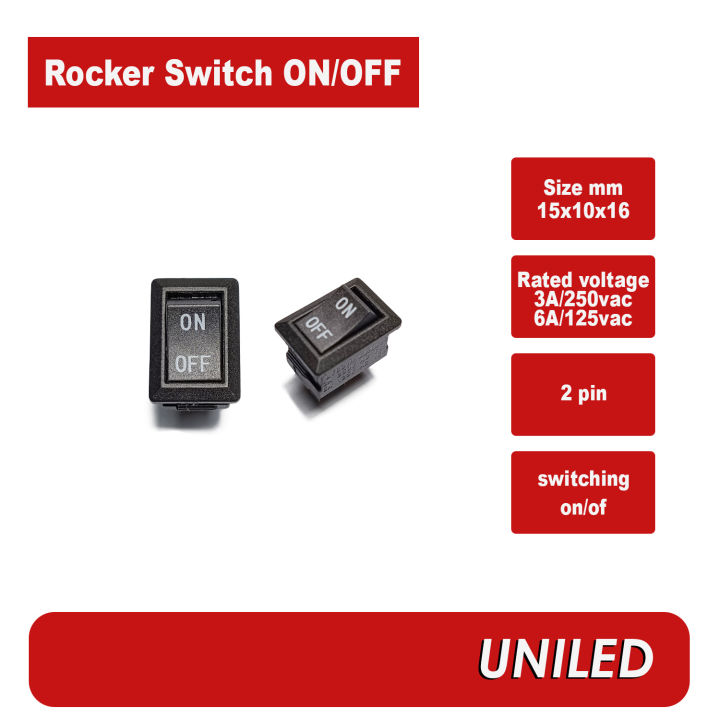 SAKLAR POWER ON OFF ROCKER SWITCH 2 PIN 220VOLT LY601H | Lazada Indonesia