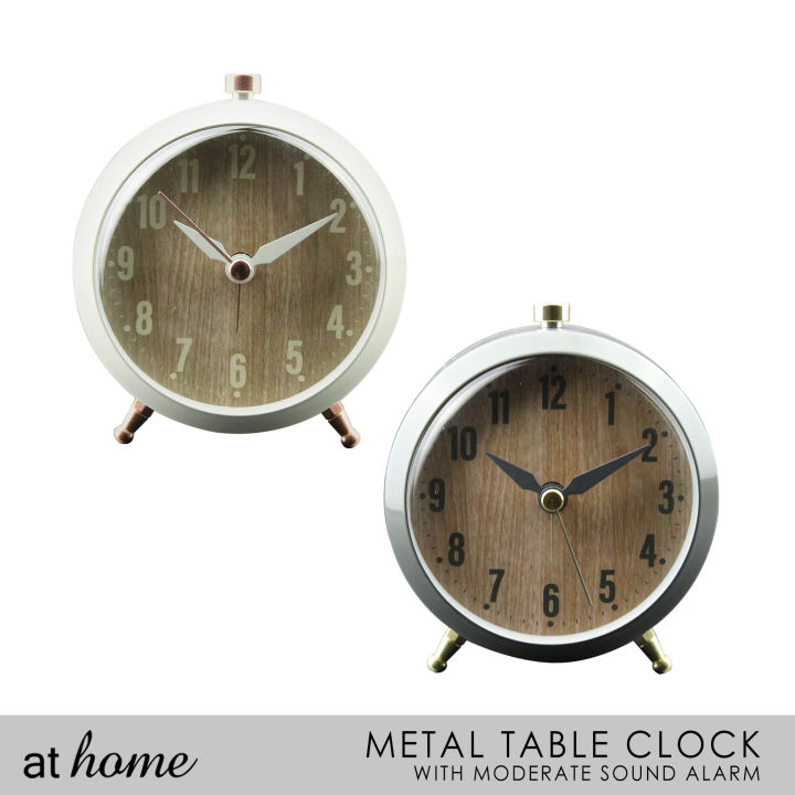 At Home Deluxe Roan Nordic Metal Analog Alarm Clock Moderate Sound ...