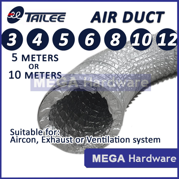 Tailee Flexible Aluminum Air Duct Hose Flexible Exhaust Duct Hose AC ...