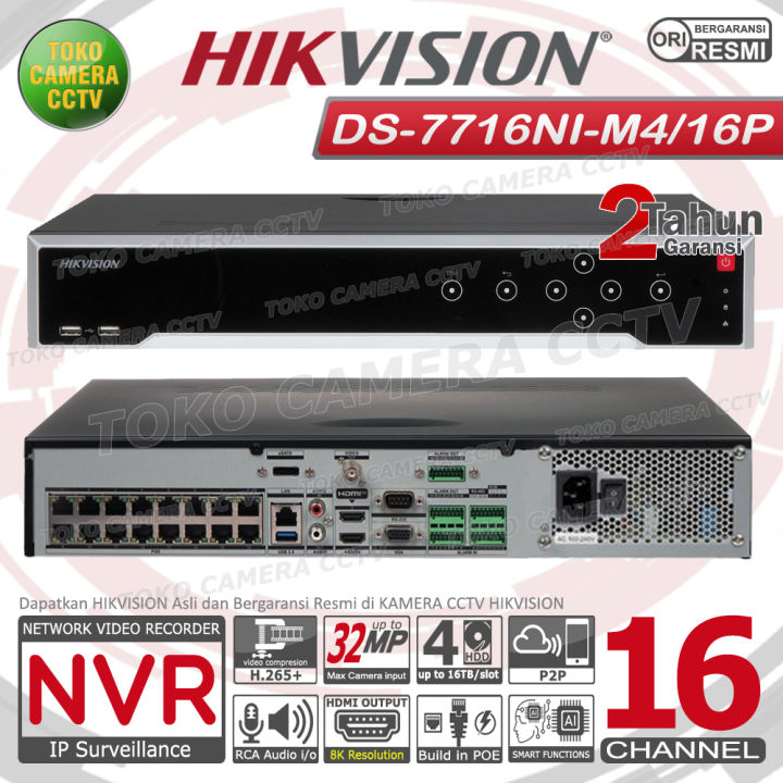 NVR 16 CHANNEL HIKVISION DS-7716NI-M4/16P NVR 16CH POE 32MP 4HDD ...