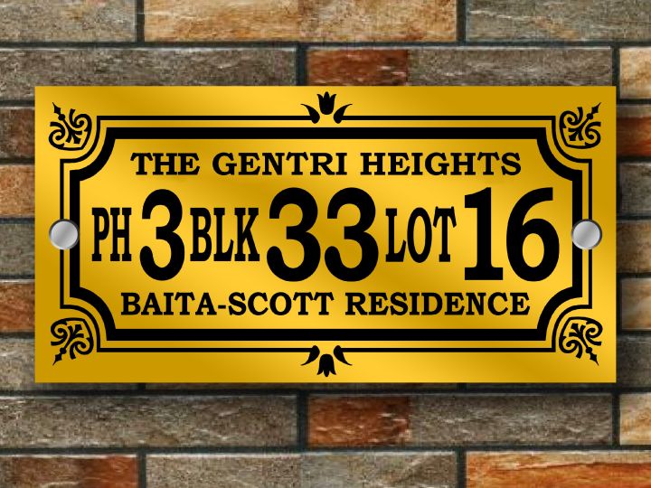 Home Address Sign / AP-2 Model / Gold, Black, Silver, White, Frosted ...