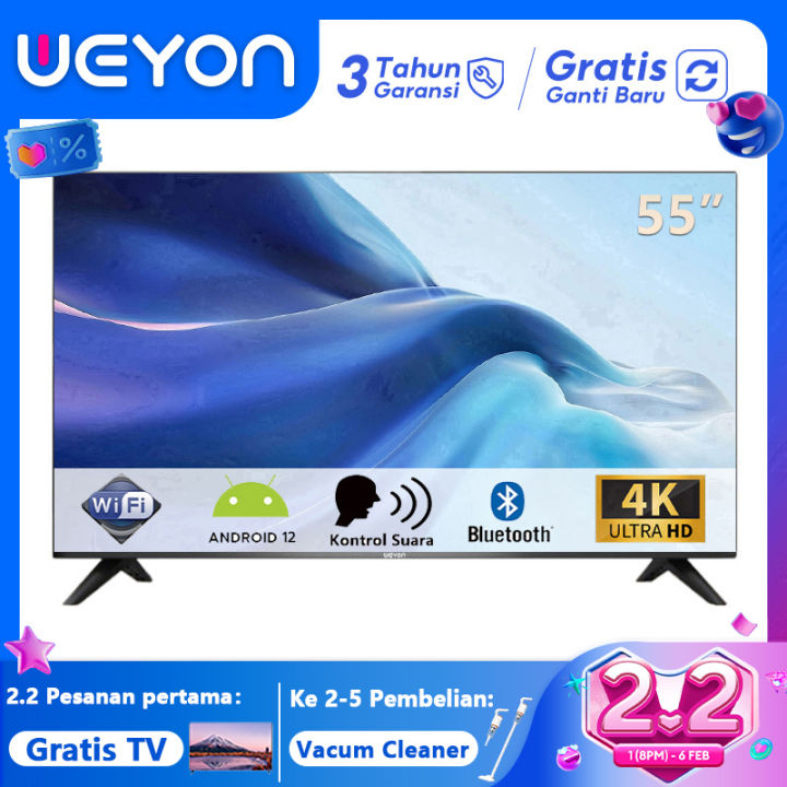 promo spesial WEYON TV Smart Android 55 inch 50 inch Smart TV Digital ...