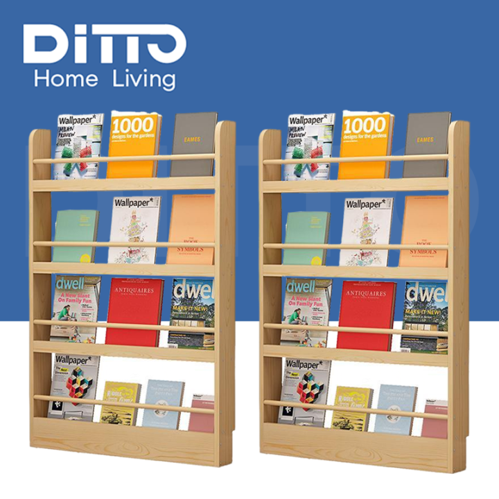 Ditto Wall-Mounted Bookshelf Children's Solid Wood Bookshelf Book Rack ...