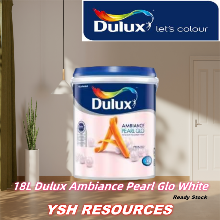 18L Dulux Ambiance Pearl Glo (White) - Interior Wall Paint / Cat Dinding Kilat / SHEEN | Lazada