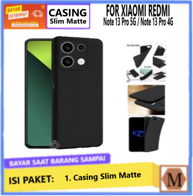 Case Slim Black Matte Xiaomi Redmi Note 13 Pro 5G Note 13 Pro 4G Note ...