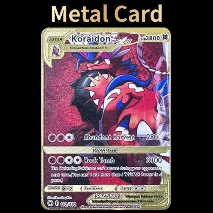Pokemon Miraidon Gold Iron Metal Super Card 3800 HP STAR VMAX Charizard ...