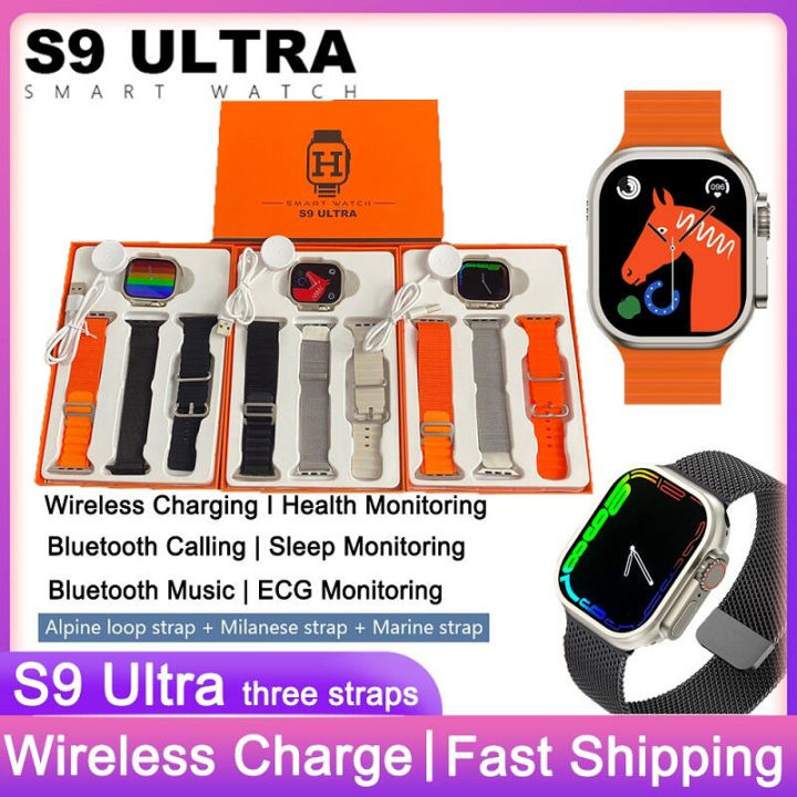 【stock】S9 Ultra Smart watch wireless charger 2.02Inch Bt Call Reloj Inteligente Series 8 Support ...