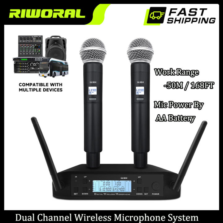 Wireless microphone System UHF Metal AA mic for videoke karaoke Work ...
