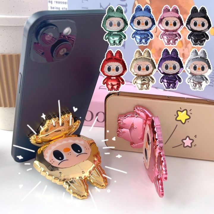 Cartoon Shiny Labubu Makeup Mirror Phone Holder Convenient Self ...
