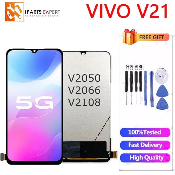 IPARTSEXPERT Original LCD AMOLED For VIVO V21 5G LCD Display Touch Screen Digitizer Assembly ...