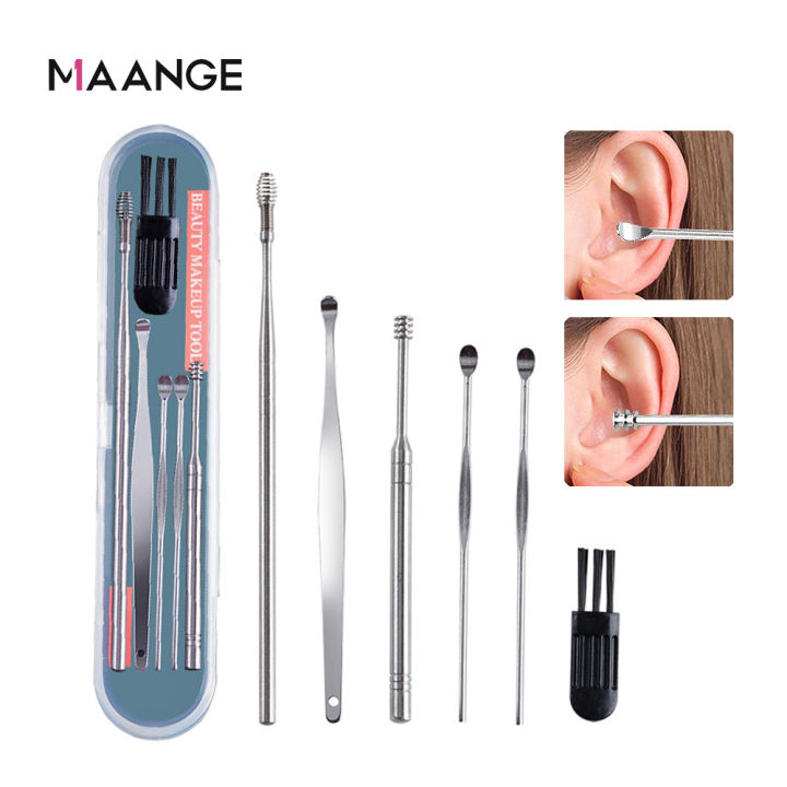MAANGE Portable Ear Cleaner Set Earpick Ear Wax Remover Ear Curette ...