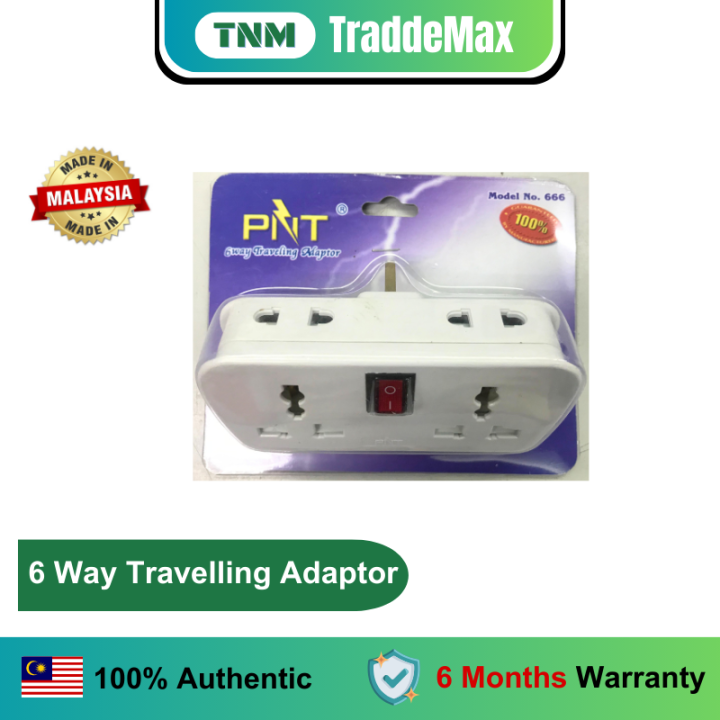 PNT 6 Way Multi Traveller Adaptor - Made in Malaysia [100% Sirim ...