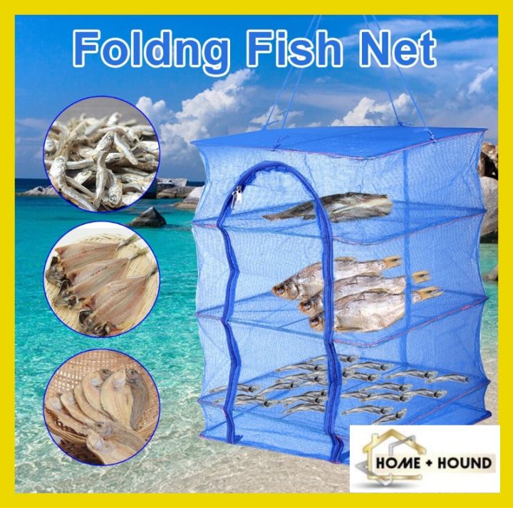 Home+Hound 4 Layers Drying Fishing Net Rack Hanging Vegetable Fish ...