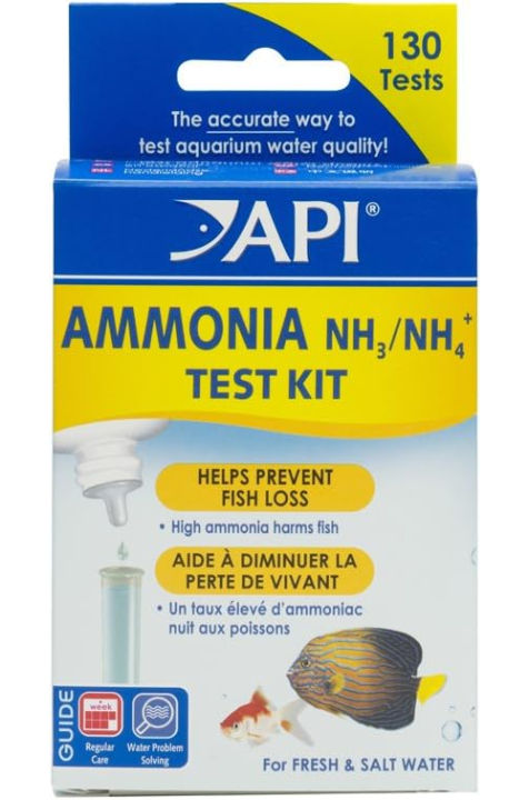 API AMMONIA 130-Test Freshwater and Saltwater Aquarium Water Test Kit ...
