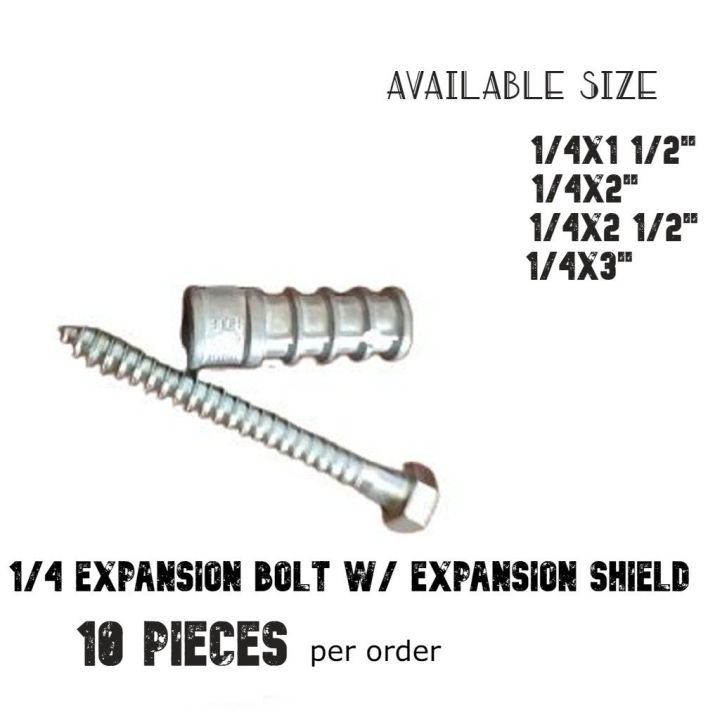 Expansion Bolt w/ Expansion Shield 1/4 , 3/16 , 3/8 ( 10set ) | Lazada PH