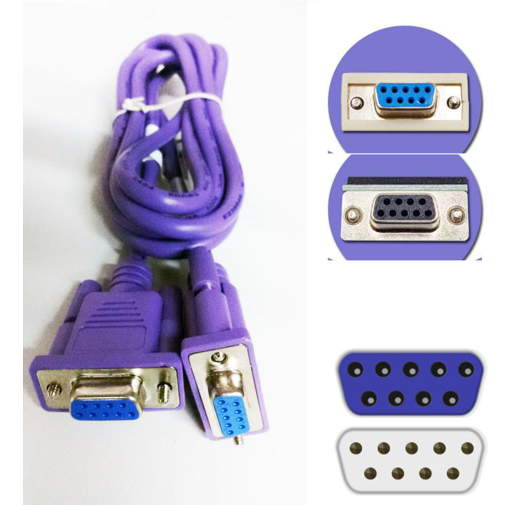 Original Rs232 1 8m Long Cable Purple 9 Pin Female To Female Serial Com Db9 New Extreme Network