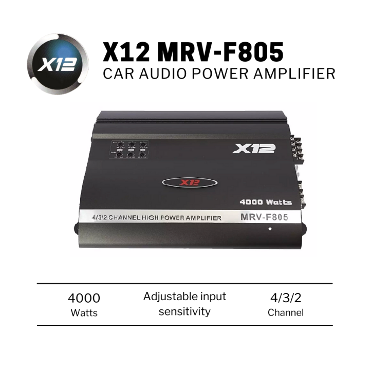 X12 MRV-F805 Car Amplifier Black | Lazada PH