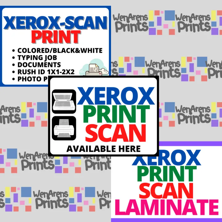 Xerox Print Scan Available here Laminated PVC Waterproof Sticker Sign ...