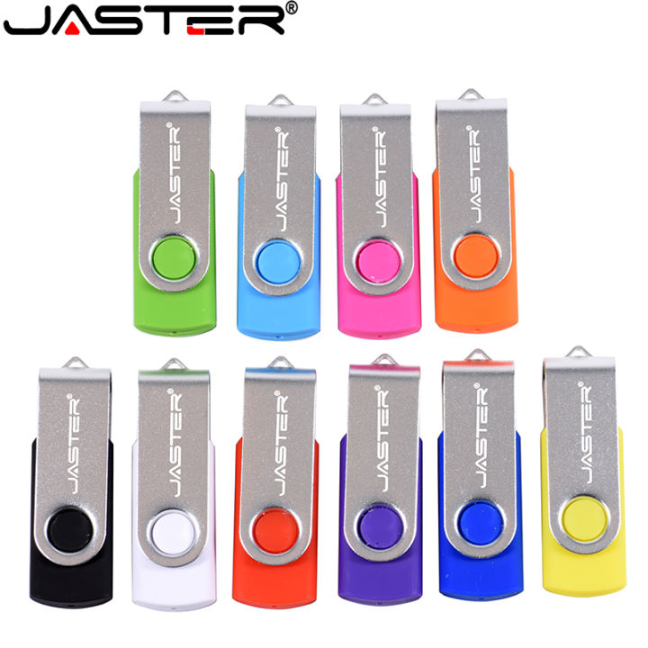 คลิปเงิน JASTER USB แฟลชไดรฟ์หน่วยความจำหมุนได้128GB ความจุ64GB ไดร์ฟ ...