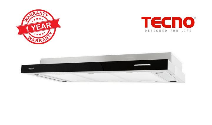 TECNO Slim Line Cooker Hood with Black Acrylic Front Panel TH978T full ...