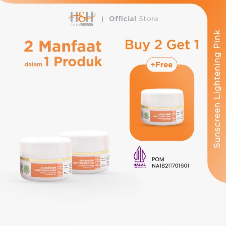 H&H Beli 2 Gratis 1 Sunscreen Lightening Pink SPF 30 PA++++ / UV ...
