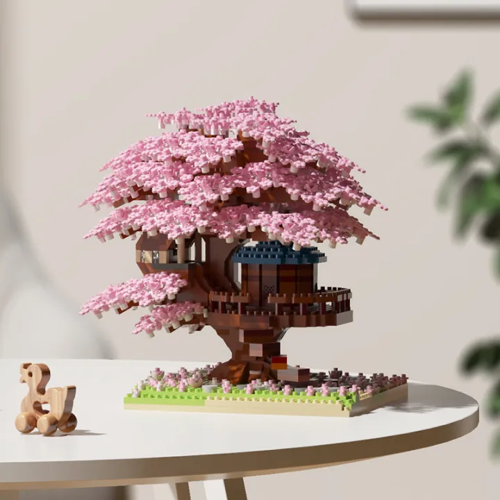 Jihui Sakura Tree House Building Blocks Compatible with LEGO Boys and ...