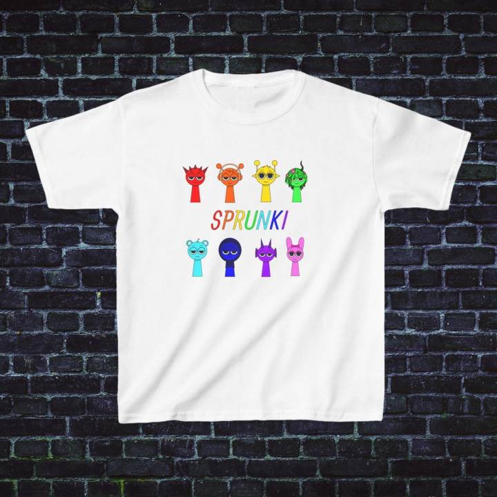Sprunki kids t-shirt เสื้อยืดเด็กใหม่ Sprunki Graphic Tee ผ้าฝ้าย เสื้อ ...