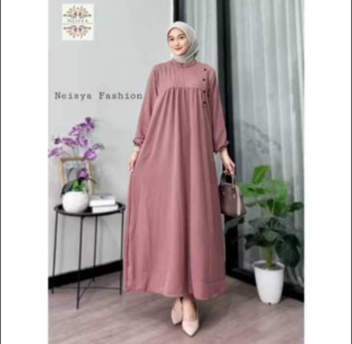 Gamis Nirina Polos Daily Hijab Fashion 2025 / Gamis Lebaran Viral 2025 ...