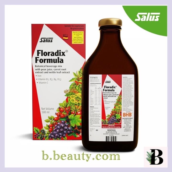 [New Version] Salus Floradix Iron Liquid Herbal Extract Vitamin Formula ...