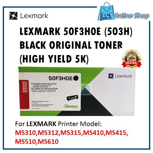 Lexmark 503 503H 50F3H0E BLACK Toner Original Toner For MS310 MS312 MS315 MS410 MS415 MS510 ...