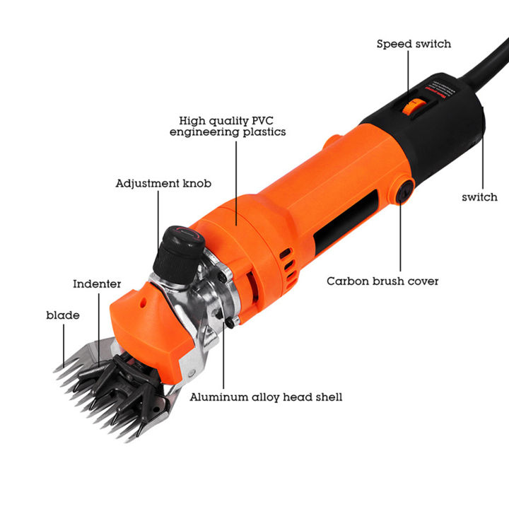 6 Adjustable Speeds Electric Shearing Clipper 2400 RPM Electric Wool ...