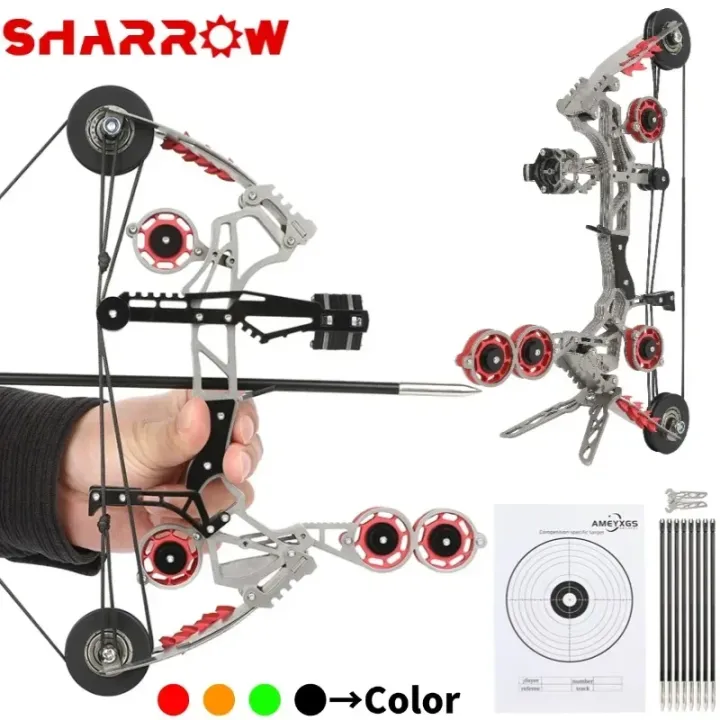 Archery Mini Compound Bow with 4/8pcs Arrows 11inch Stainless Steel ...
