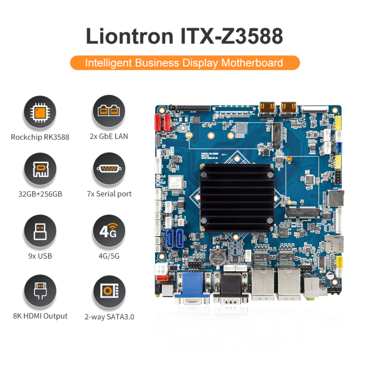 Liontron Motherboard With Processor Rk3588 Octa Core 8k Wifi6 Bt Open Source Development Board 
