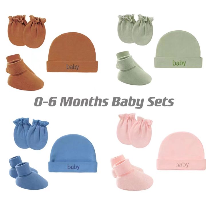 Berber 3pcs/Set Gloves Hat Socks Baby Cotton Mitten newborn baby ...