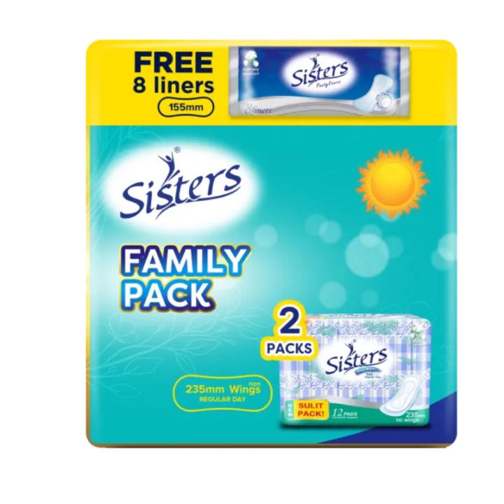 Sisters Family Pack Promo (2x 12pads) with Free Pantyliner | Lazada PH