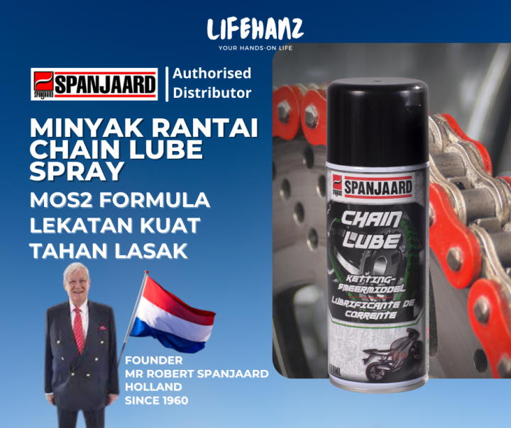 Spanjaard Chain Lube Spray Rantai Motor | MoS2 Formula Pertama | Untuk ...