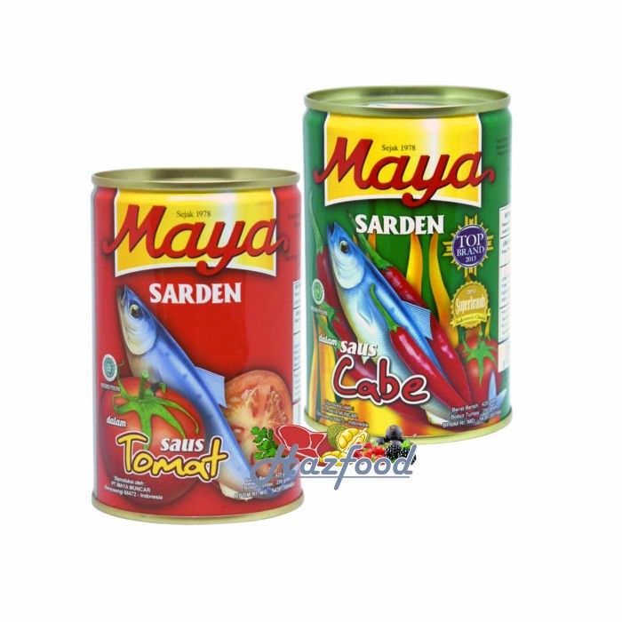 Maya Sarden Saus Tomat Cabe | Ikan Sarden Kaleng Maya Sardines 425 Gr ...