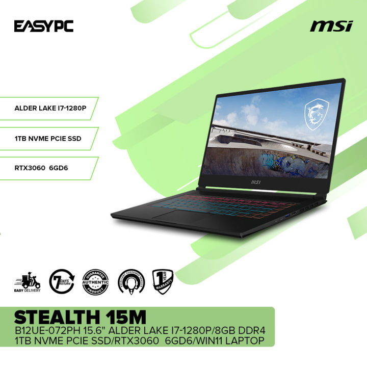EasyPC | MSI Stealth 15M B12UE-072PH 15.6" Alder Lake i7-1280P/8GB DDR4 ...