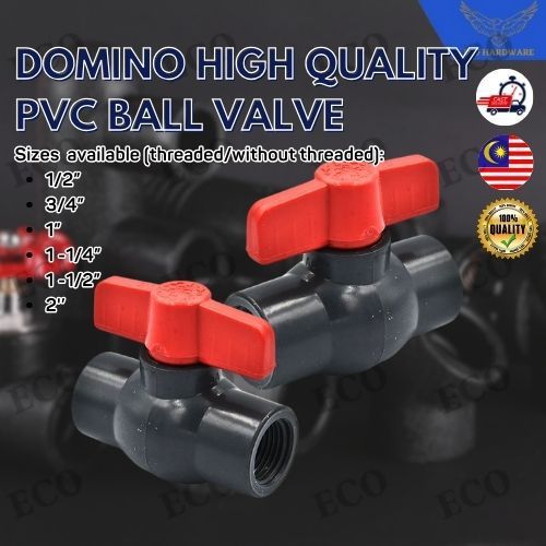Happyhome66 DOMINO High Quality PVC Compact Ball Valve Threaded End ...
