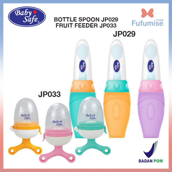 BABY SAFE Bottle Spoon JP029 Soft Squeeze 150mL | Fruit Feeder JP033 | Botol Sendok Bayi Soft ...