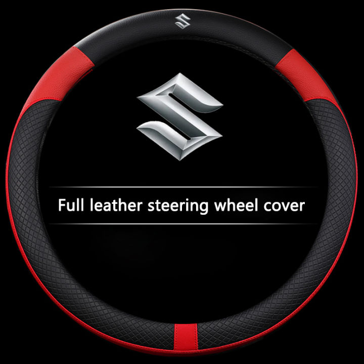 38cm Leather Steering Wheel Cover For Suzuki Swift Vitara Jimny Ertiga ...