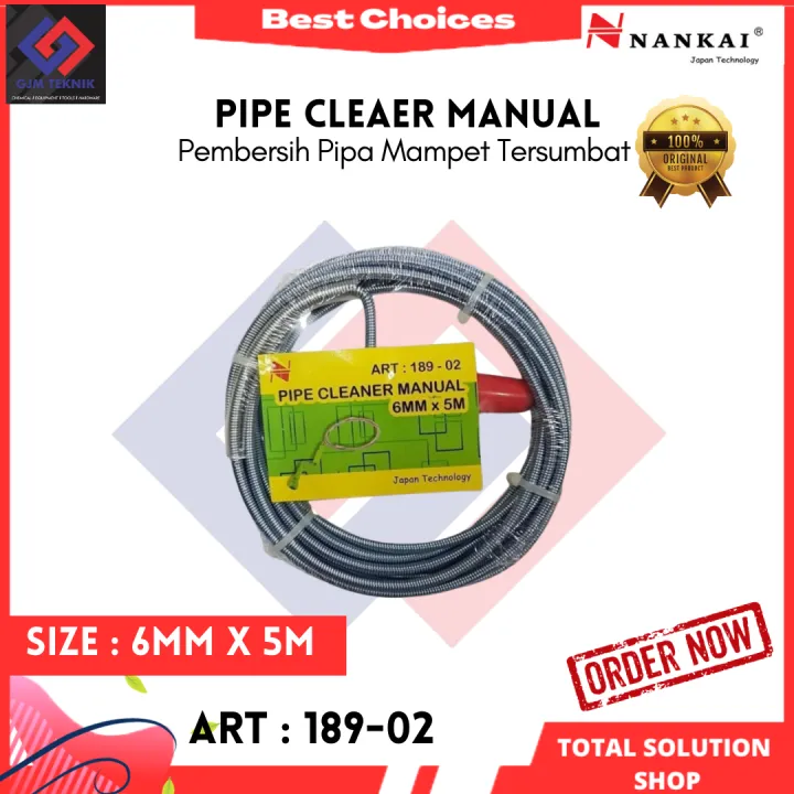 ALAT PEMBERSIH PIPA NANKAI MANUAL PIPE CLEANER 6MM X 5M, 10 m | Lazada ...