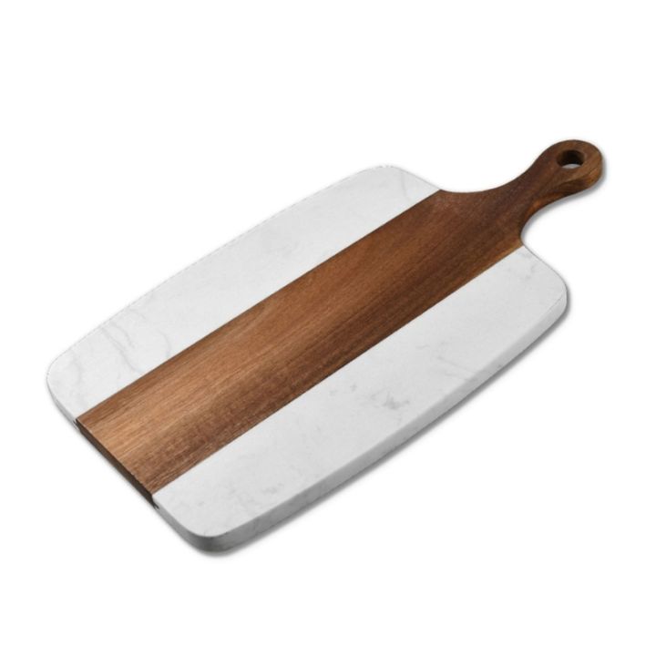 【New arrival】 Acacia Wood Marble Cutting Board Marble Cheese Board ...