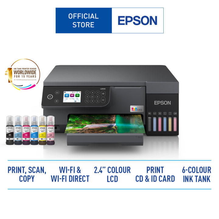 Epson EcoTank L8100 Ink Tank Photo Printer (PVC/ID card, CD/DVD ...