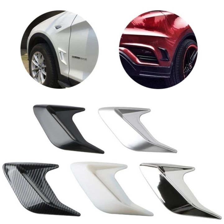 1pair Universal Shark Gill Simulation Car Side Air Vent Trim Panel Hood ...
