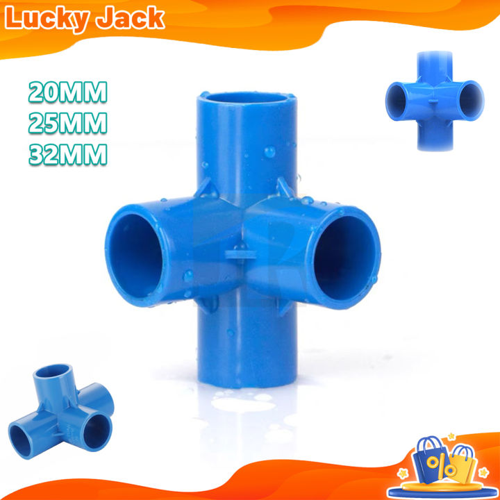 PVC Blue Stereoscopic Four-Way Water Pipe Fittings 1/2inch To 1inch ...