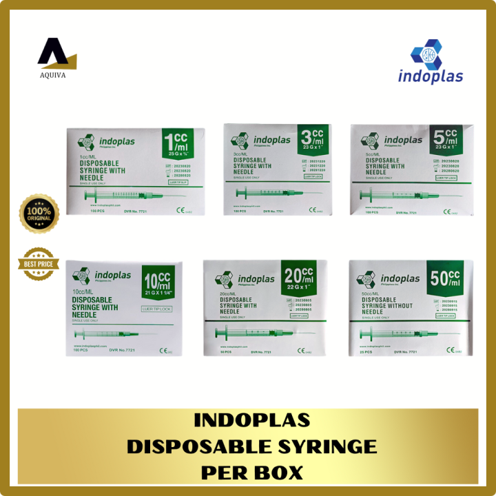 Indoplas Syringe (1cc, 3cc, 5cc, 20cc) Sold per Box | Lazada PH