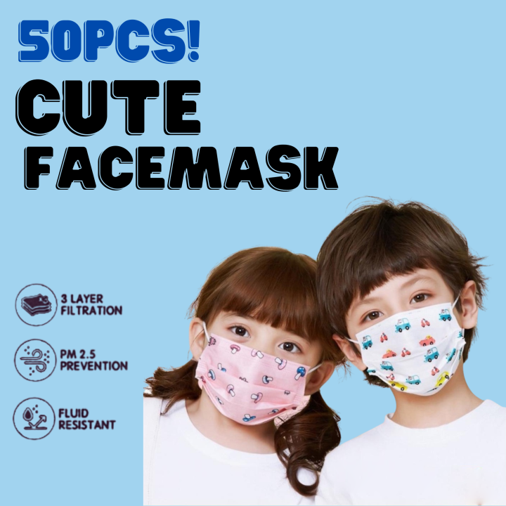 50PCS Cute Disposable Facemasks for Kids | Lazada PH