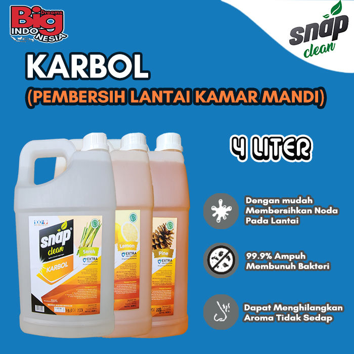 Karbol Pembersih Lantai Sereh Sabun Pel Cemara Snap Clean 4 Liter ... Karbol Pembersih Lantai Sereh Sabun Pel Cemara Snap Clean 4 Liter ...